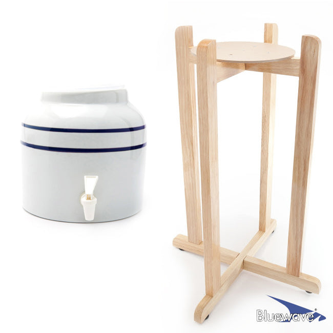 Classic Blue Stripe Beverage Dispenser & Floor Wood Stand – Bluewave ...